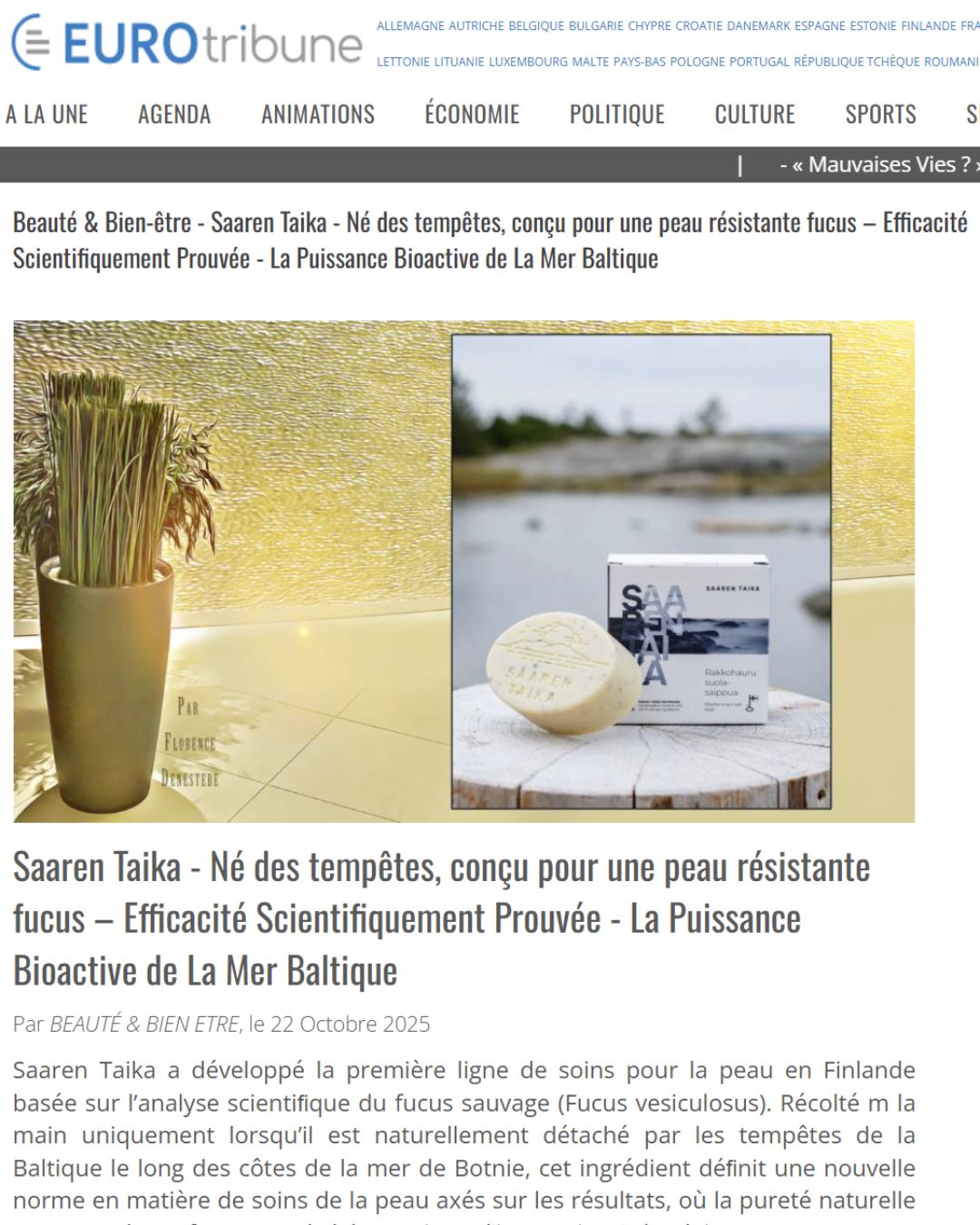 Saaren Taika: Finnish Bladderwrack Skincare Featured in French Media ...